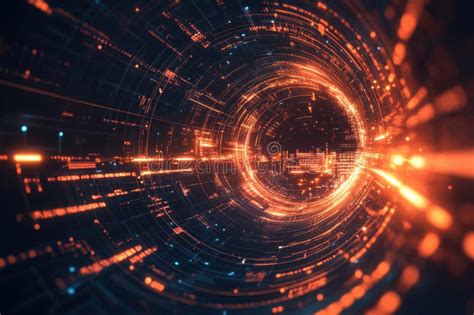 Digital Vortex With Glowing Lines And Data Streams Futuristic