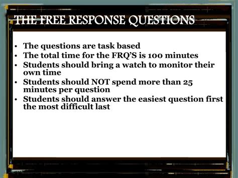 PPT AP Free Response Question Tips PowerPoint Presentation Free Download ID