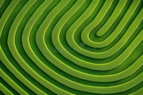 Abstract Green Topographic Pattern With Concentric Organic Lines