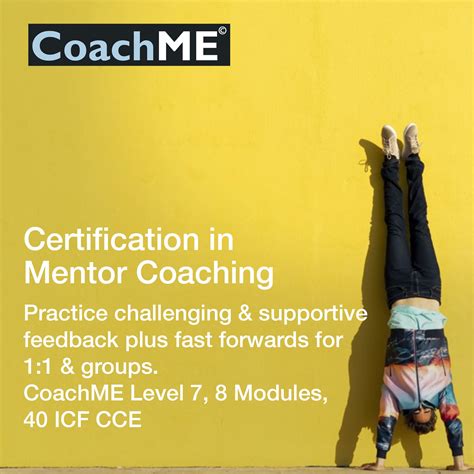 Certification In Mentor Coaching Coachme© Level 7 Beckett Mcinroy