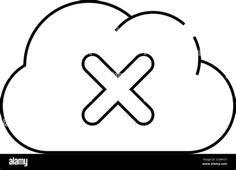 Failed Access Cloud Storage Line Icon Vector Illustration Stock Vector