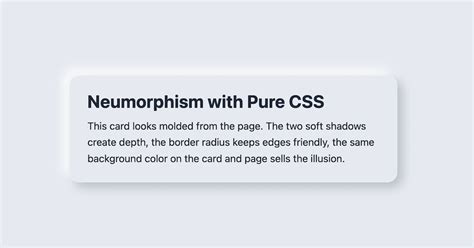 How To Add Neumorphism Effect With Pure Css • Vinishdev
