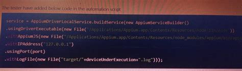 Solved The Tester Have Added Below Code In The Automation