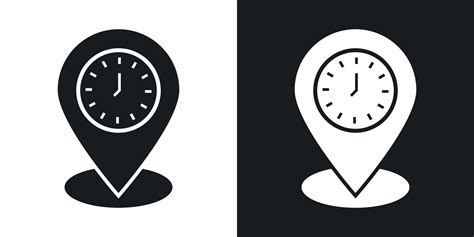 Real Time Location Icon Set Present Place Position Pin Symbol Current