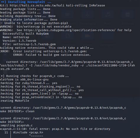 error when installing xettercap · issue 278 · lionsec xerosploit · github