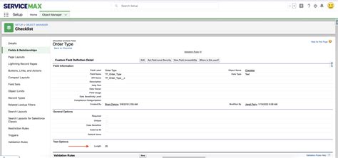 order type data value too large error received while saving checklist