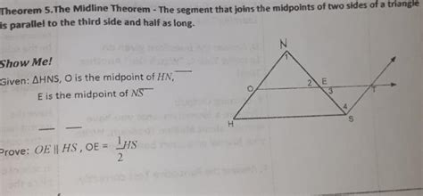 theorem 5 the midline theorem the segment that joins the midpoints of
