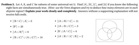 solved problem 5 let a b and c be subsets of some