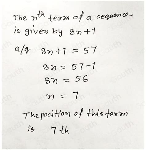 solved the n th term of a sequence is given by 8n 1 a term in this