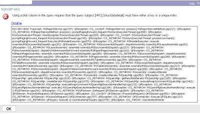 IBM COGNOS My Solution To U COGNOS Using A Blob Column In This Query Requires That The