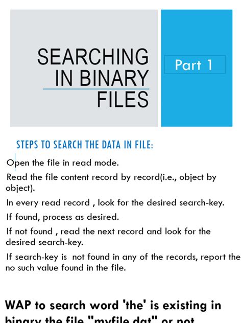Binary File Search Pdf Computing Computer Programming