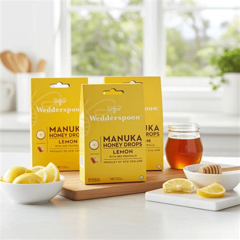Gmo Free Wedderspoon Lemon Manuka Drops For Throat Relief