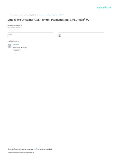Embedded Systems Architecture Programming And Design By November