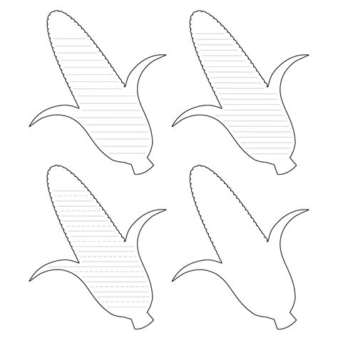 Ear Of Corn Shaped Writing Template Free Printable Papercraft Templates