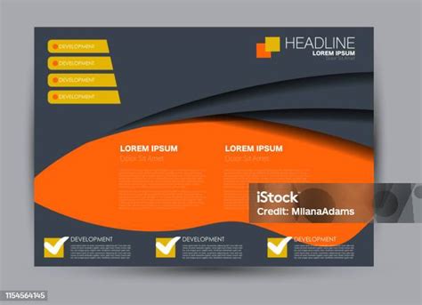 전단지 브로셔 빌보드 템플릿 디자인 가로 방향 교육 프리 젠 테이 션 웹 사이트 A4 용지에 대한 스톡 벡터 아트 및 기타
