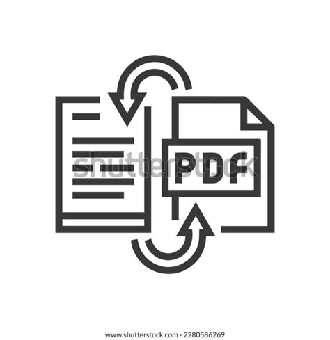 Convert Pdf File Word Pad Line Stock Vector Royalty Free 2280586269