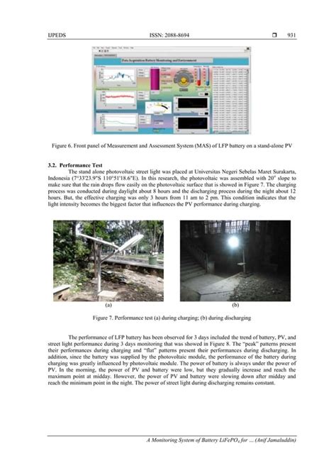a monitoring system of battery lifepo4 for assessment stand alone
