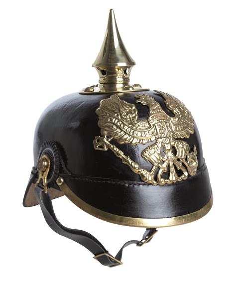 Repro German Prussian Ww1 Spiked Pickelhaube Leather Helmet