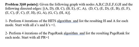 solved problem 3[60 ﻿points] given the following graph with
