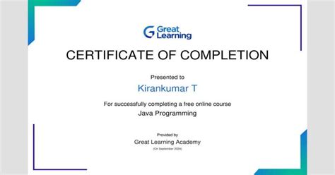 Kiran Kumar On Linkedin Java Programming Course Completion Certificate