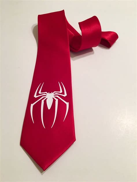 Spider Necktie Red Tie New Great T Ebay Spiderman Ts