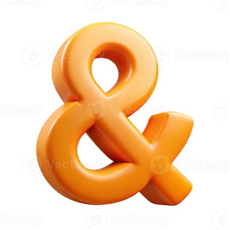 Reflective Breathtaking Crisp Edges Minimal Ampersand In Orange Single Weight Stroke With