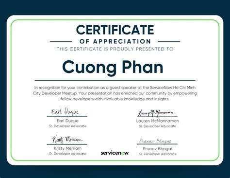 Servicenow Developermeetup Appreciation Community Techtalk Grateful… Cuong P