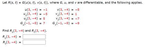 Solved Let R S T G U S T V S T Where G U And V Are Chegg Com