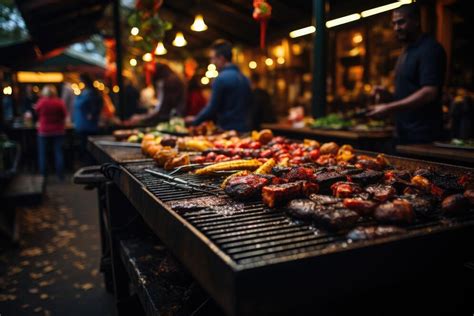 Premium Ai Image Barbecue By The Sea Friends Grill Meat Colorful