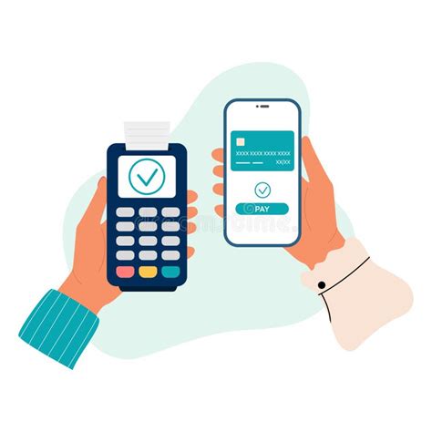 Payment By Card Via Pos Terminal Mobile Payment Stock Vector Illustration Of Contactless