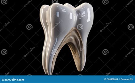 Imagen De Alta Calidad De Un Diente Molar Humano En 3d Realista Para