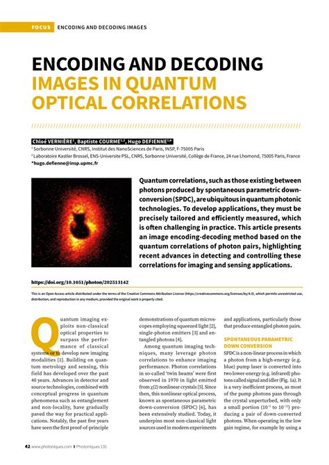 Pdf Encoding And Decoding Images In Quantum Optical Correlations