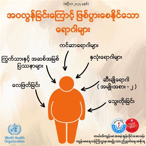 အဝလွန်ခြင်းကြောင့် ဖြစ်ပွားစေနိုင်သော ရောဂါများ ဧပြီလ၊ ၂၀၂၄ ခုနှစ