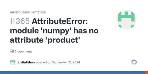 AttributeError Module Numpy Has No Attribute Product Issue Ranaroussi Quantstats