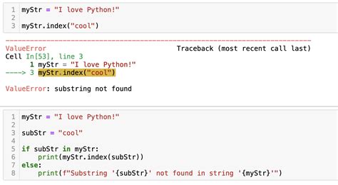 Fix ValueError Substring Not Found In Python Code Care