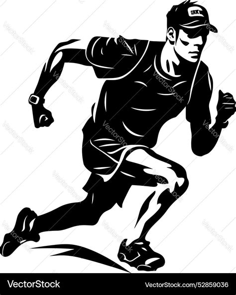 Swift Strider Athlete Iconic Rapid Pace Marathon Vector Image