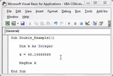 VBA CDBL Function How To Convert Value To Double Data Type