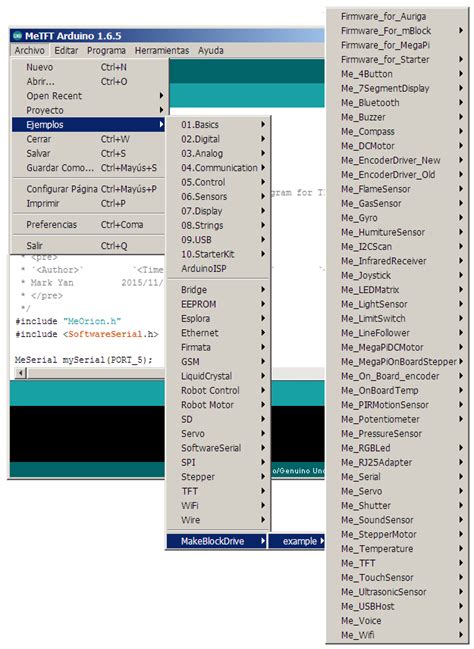 Librerías de Makeblock para Arduino Programar con mblock y grabar con Arduino IDE ticgalicia
