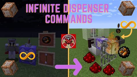 command block tutorial 21 infinite dispenser commands in minecraft