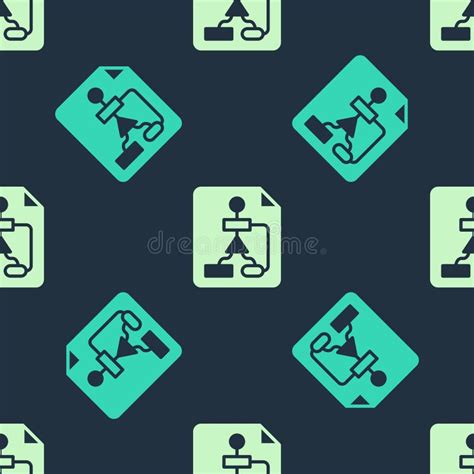 Green And Beige Tile Flowchart For Program Design Or Process Management Plan Icon Isolated