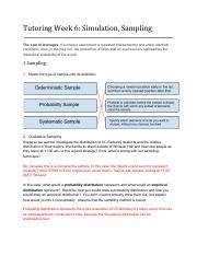 Data Tutoring Solutions For Week Worksheet Pdf Tutoring Week Simulation Sampling The