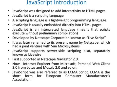 Introduction To Javascript 1ppt