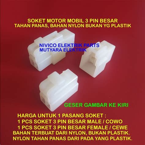 Socket Connector 3 Pin Large Car Motorcycle Socket Connector Material Nylon Large 3 Pin