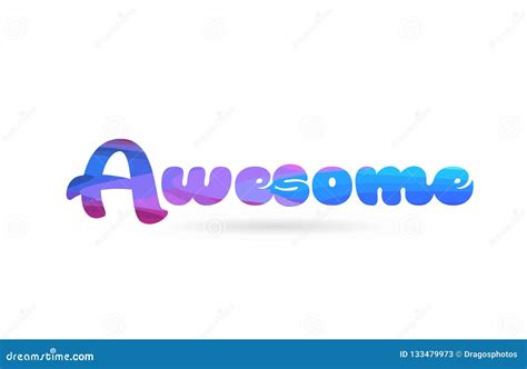 Awesome Pink Blue Color Word Text Logo Icon Stock Vector Illustration