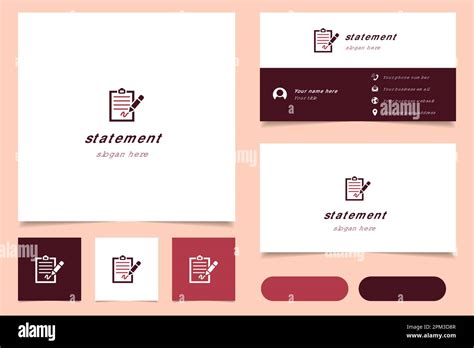 Statement Logo Design With Editable Slogan Branding Book And Business