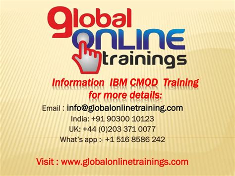 Ppt Ibm Cmod Training Ibm Cmod Online Training Global Online