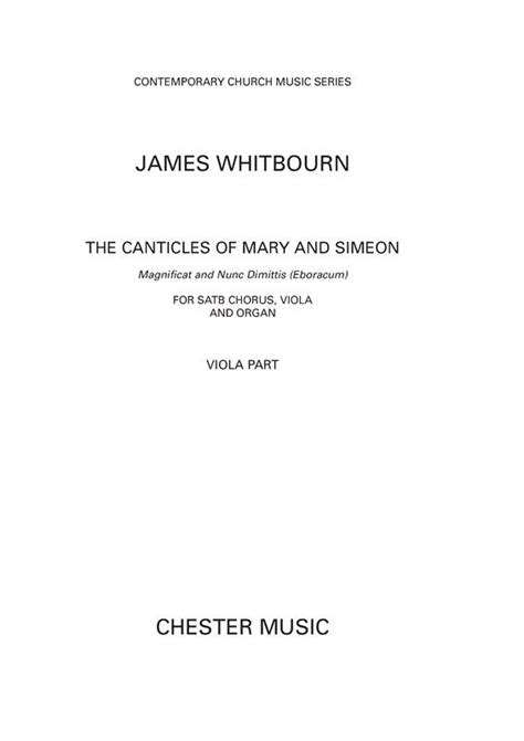 The Canticles Of Mary And Simeon James Whitbourn Noten Für Chor Einzelstimme