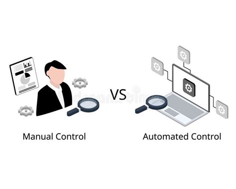 Manual Control And Automated Control Stock Illustration Illustration