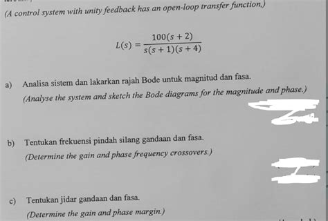 Solved A Control System With Unity Feedback Has An Chegg Com