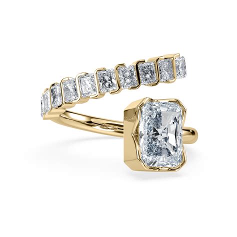 Sette Jewelry Revel Wrap Ring Radiant Cut Lab Diamond In 18k Gold